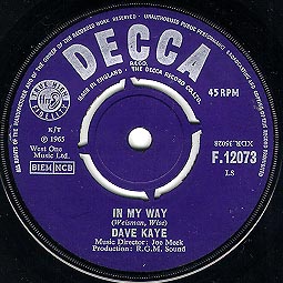UK Decca F 12073 : [Davy Kaye / In My Way] | Ritchie Blackmoreの部屋